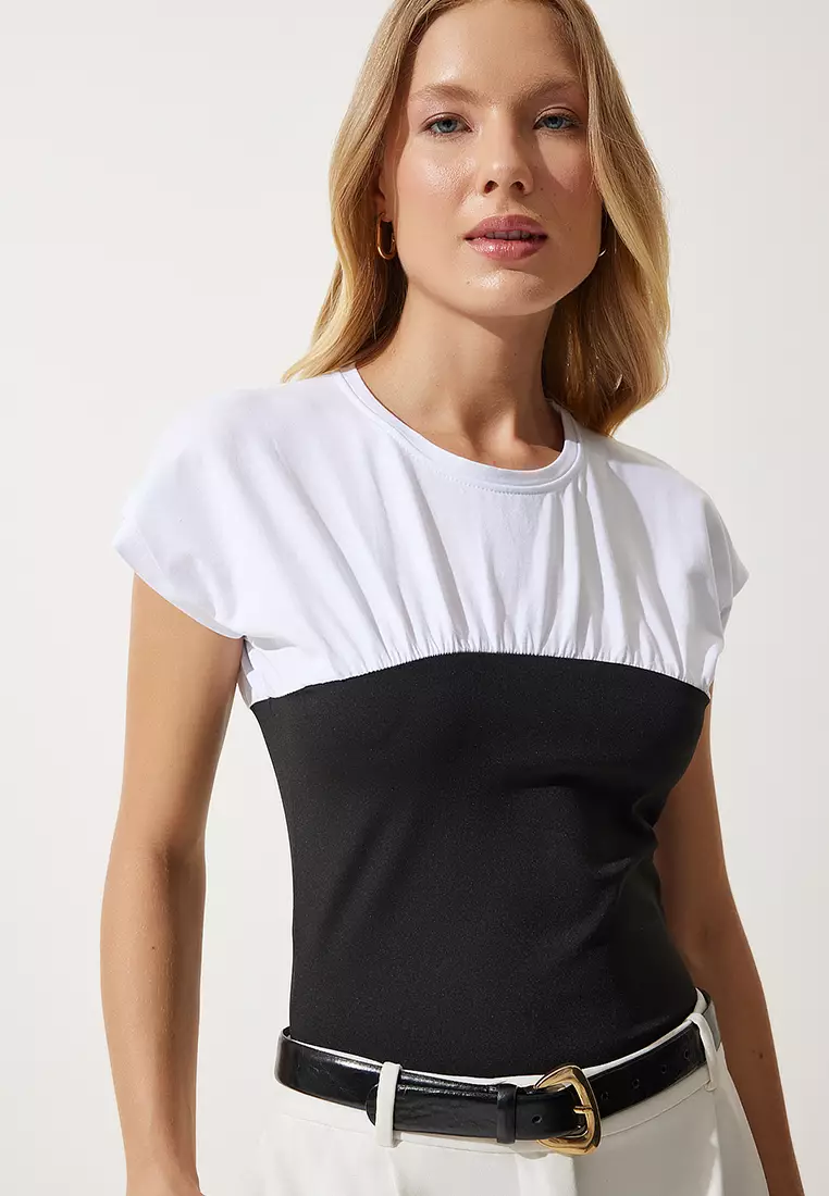Buy Happiness Istanbul Round Neck Colorblock Top 2024 Online | ZALORA