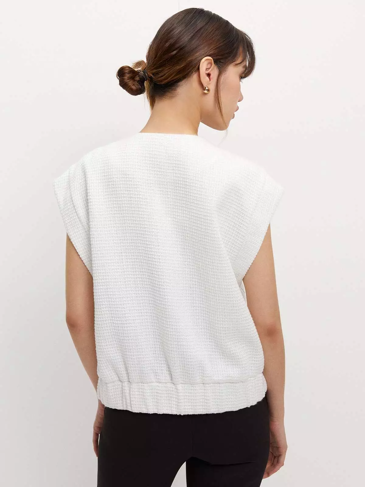 Jual POMELO FASHION Tweed Vest - White Original 2026 | ZALORA Indonesia