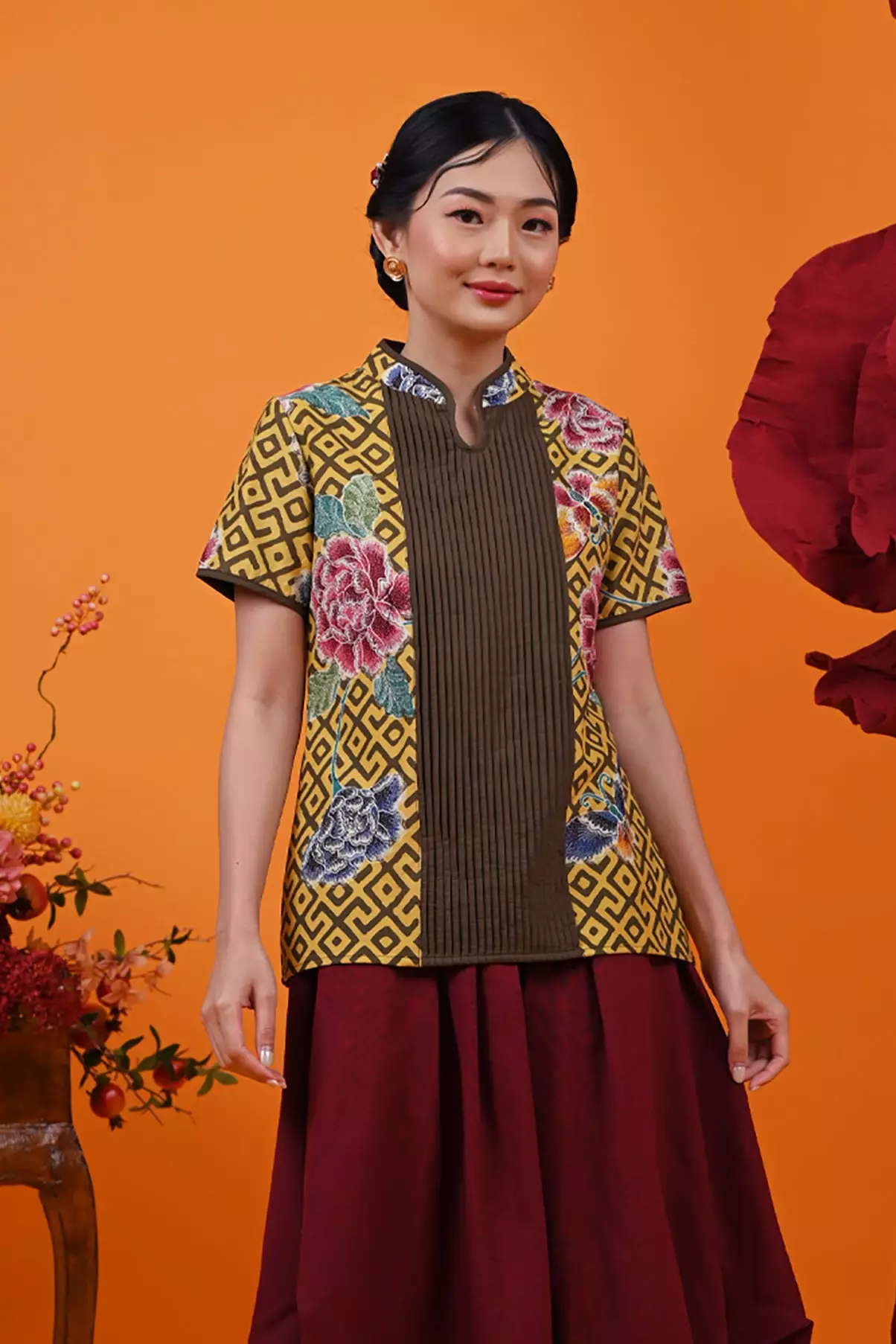 Jual Nona Rara Batik NONA RARA - Lipit Encim T3611, Blouse Batik Lengan ...