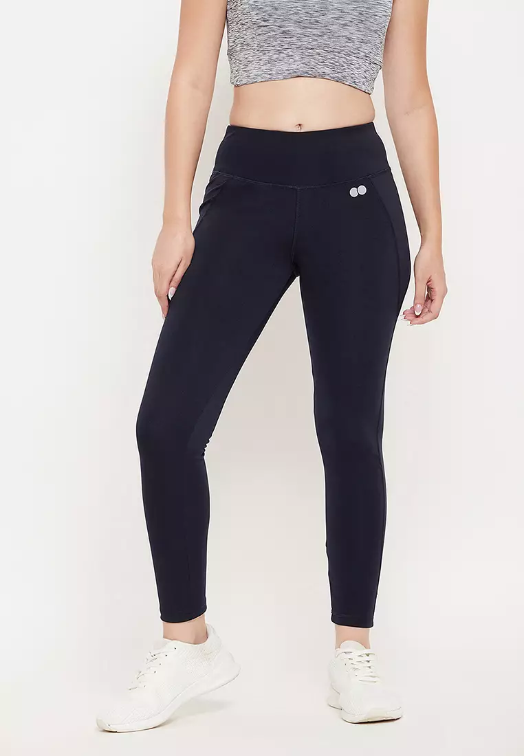 Clovia Clovia Snug Fit Active Tights in Navy with Reflective Logo 2025 ...