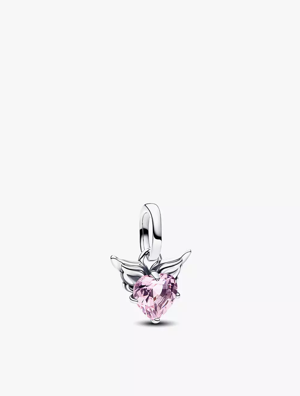 Jual PANDORA Winged Heart Sterling Silver Mini Dangle With Orchid Pink ...