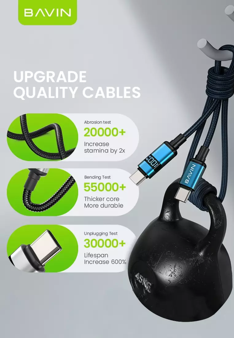 Buy BAVIN Bavin CB368 100W Super Fast Charging Nylon Braided Data Cable ...