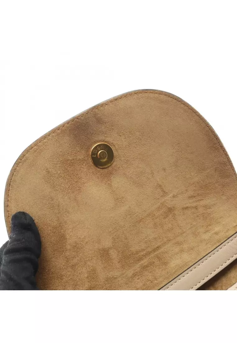 Buy Loewe Pre-Loved LOEWE Gate dual bag mini Shoulder bag leather Gray ...