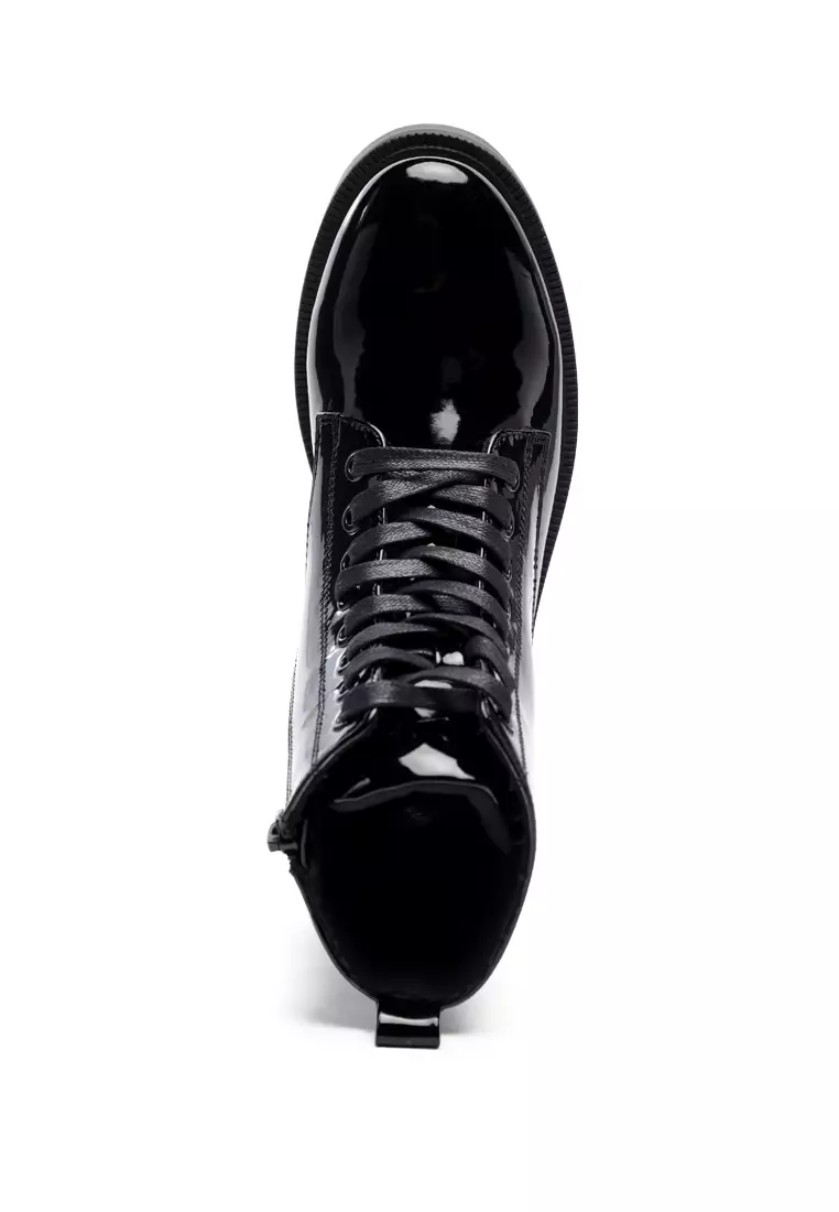 London Rag Statement PU Lace-Up Ankle Boots in Black 2025 | Buy London ...