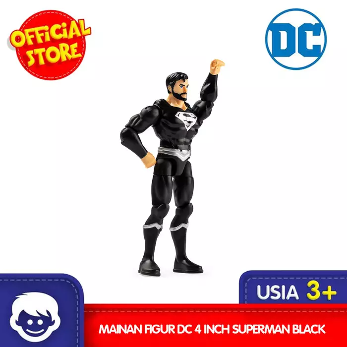 Jual Toyspedia Mainan Figur DC 4 Inch Superman Black Original 2024 ...