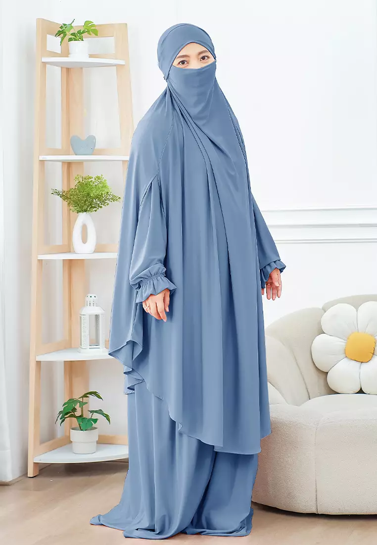 Jual COTTON BEE Wafa French Khimar Set | One Set Dress Abaya Syari ...