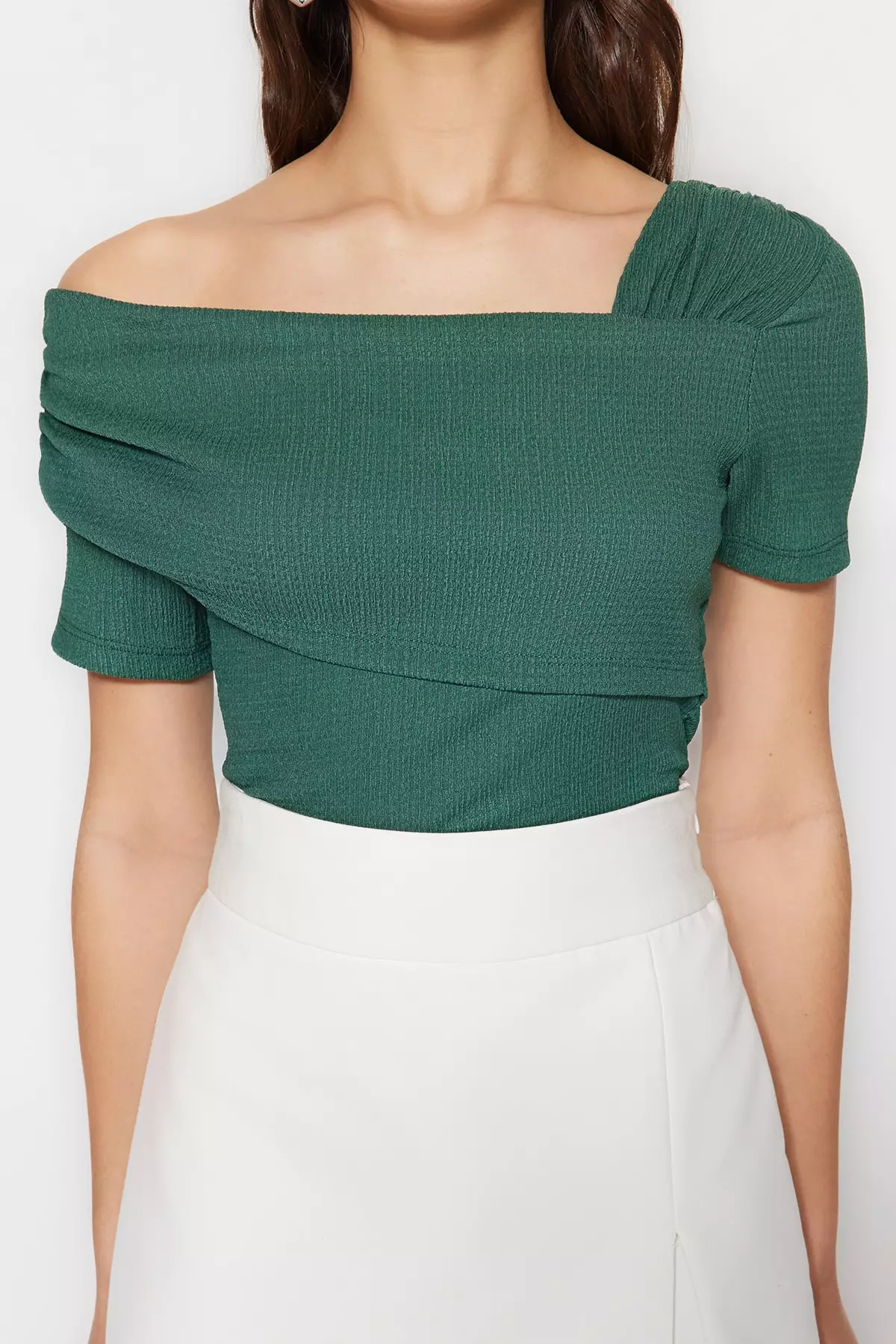 網上選購 Trendyol Asymmetrical Collar Bodysuit Top 2024 系列 | ZALORA香港