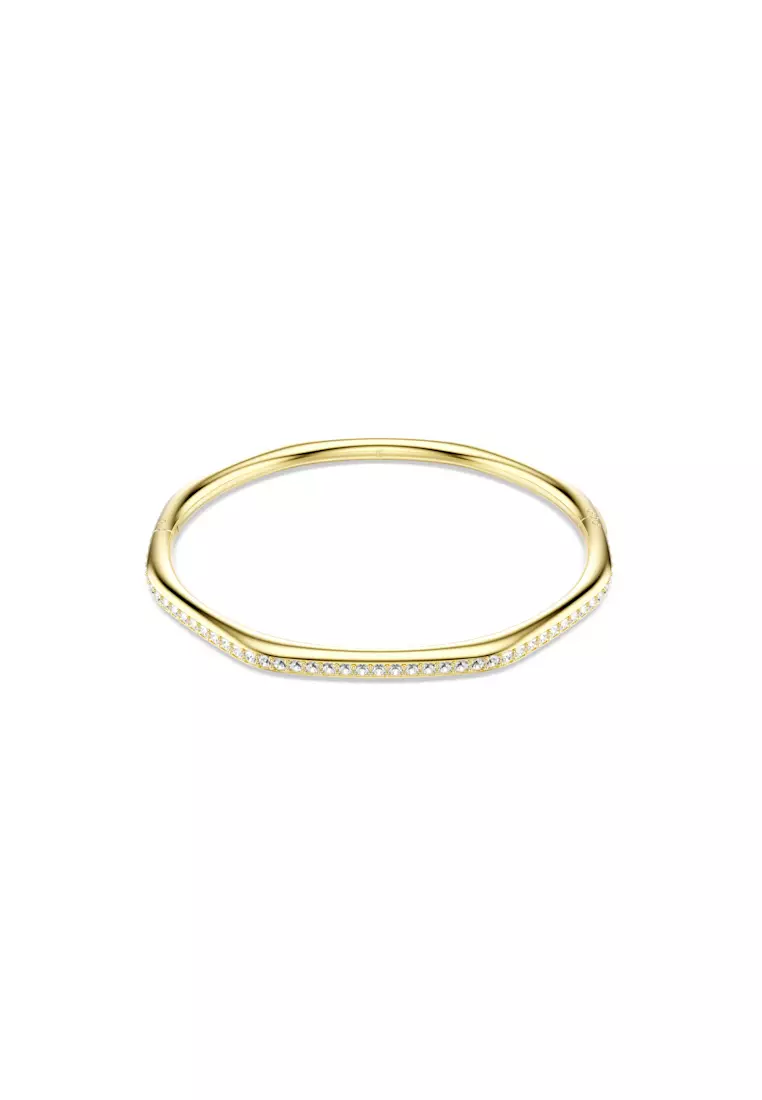 Buy Swarovski Dextera bangle, Octagon shape, Round cut, White, Gold ...