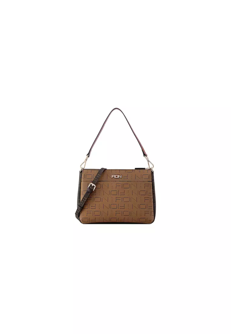 Buy FION FION Monogram PVC with Leather Duotone Crossbody and Shoulder ...