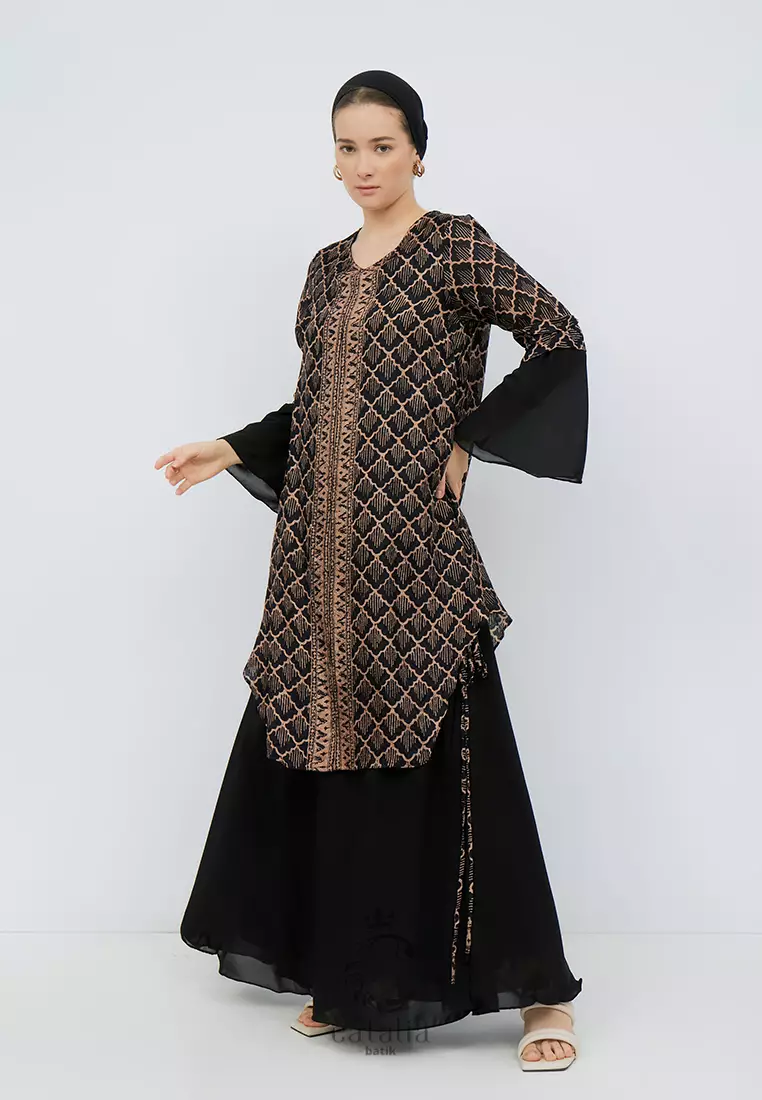 Jual Catalia Batik Batik Dress Shireen Series - Midnight Black Original ...