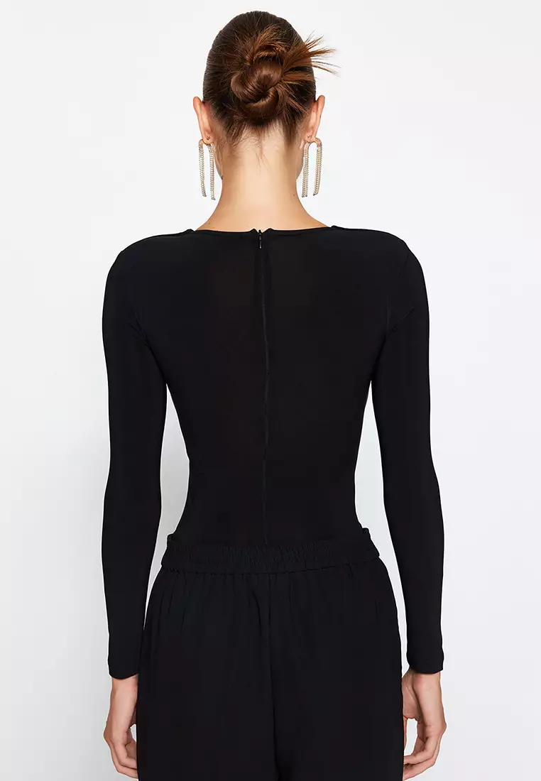 Buy Trendyol Cut Out/Knitted Bodysuit with Window Detail Online ...