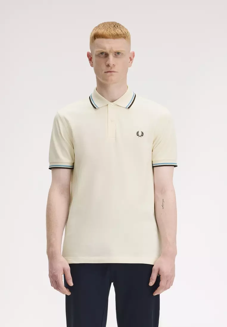 Buy Fred Perry Fred Perry M3600 Twin Tipped Fred Perry Shirt (Ecru ...