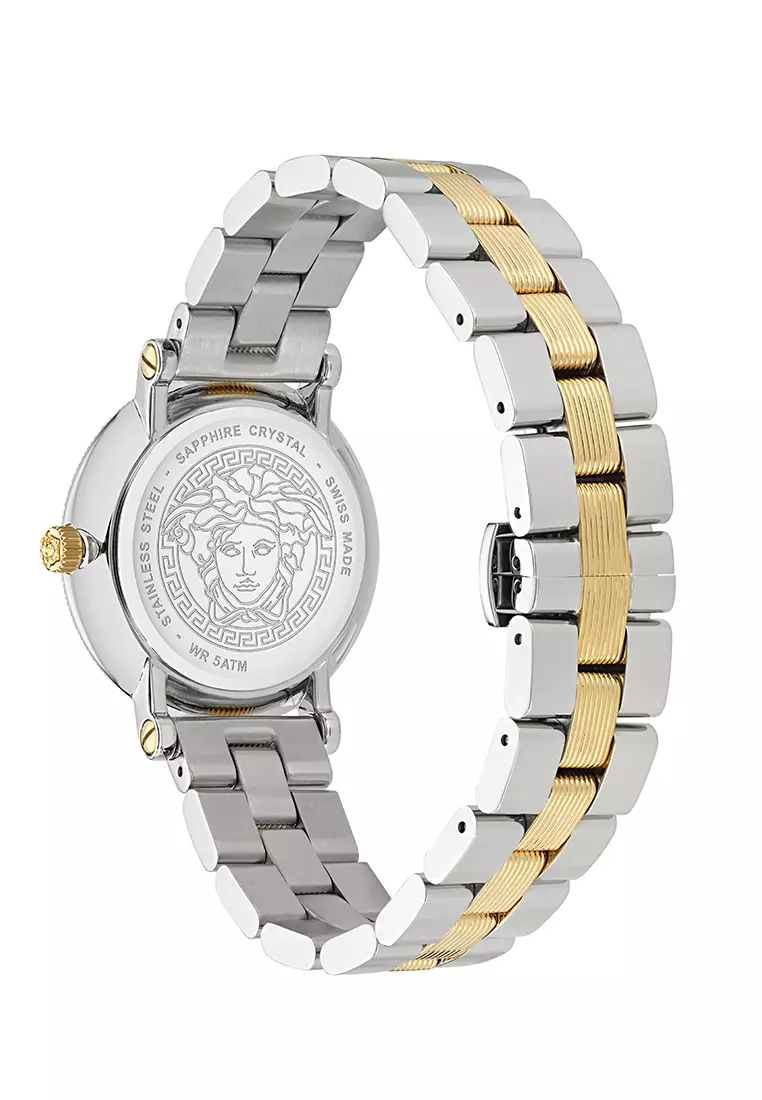 Buy Versace Versace Greca Flourish Two Tone Stainless Steel Analog ...
