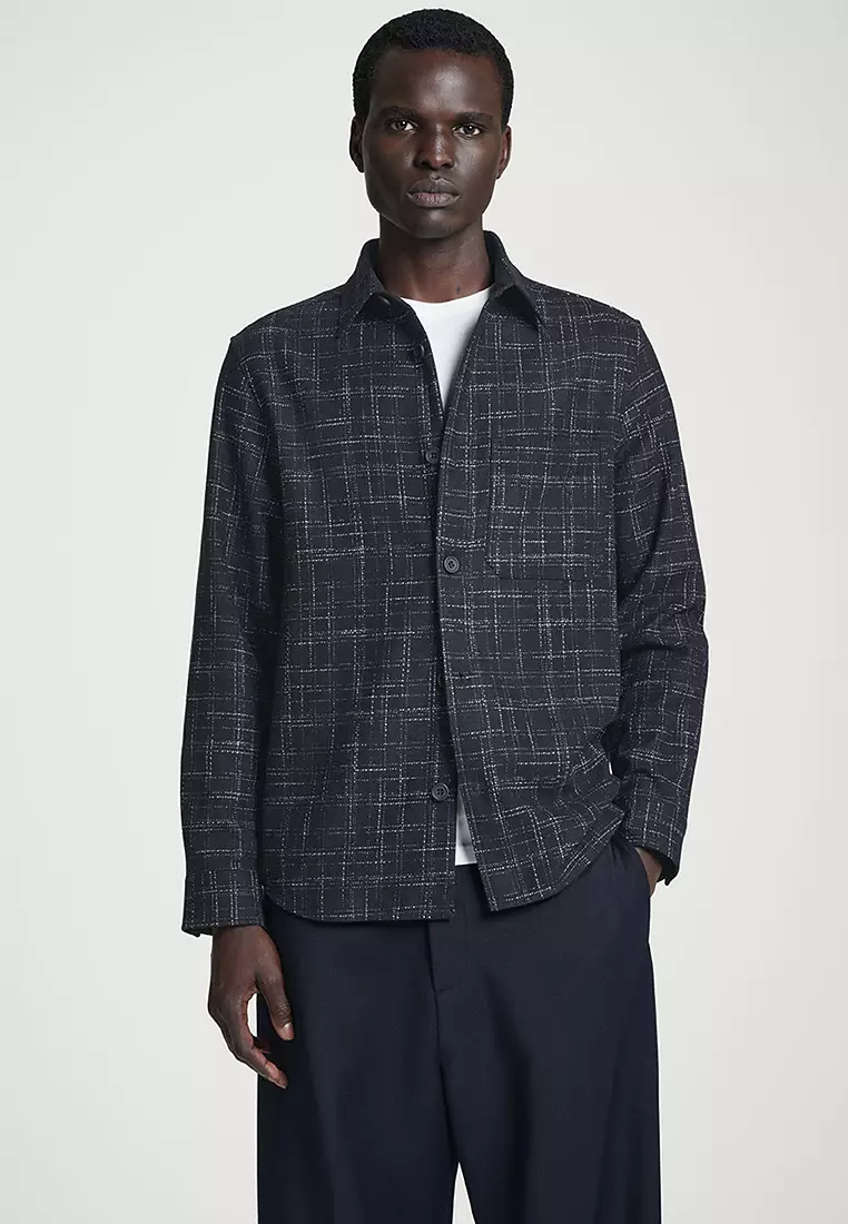 Buy COS Relaxed Checked Wool Overshirt 2025 Online | ZALORA