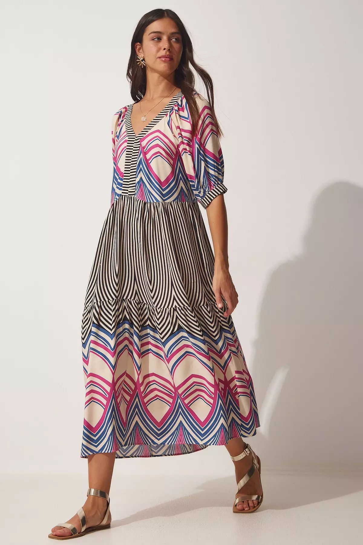 Buy Happiness Istanbul V-Neck Summer Dress 2025 Online | ZALORA