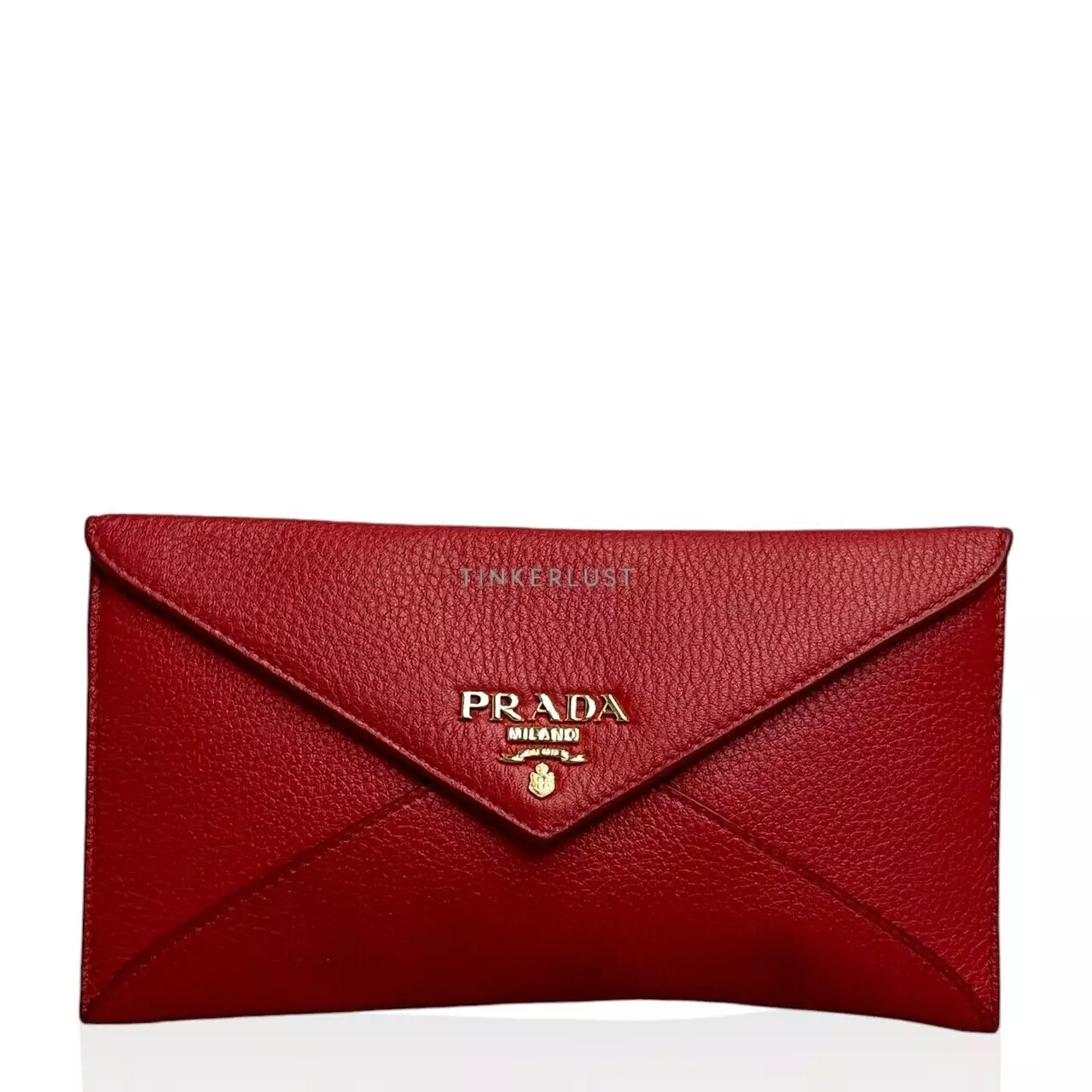 Jual Prada [PRELOVED] Prada Vitello Grain Envelope Red Leather GHW ...