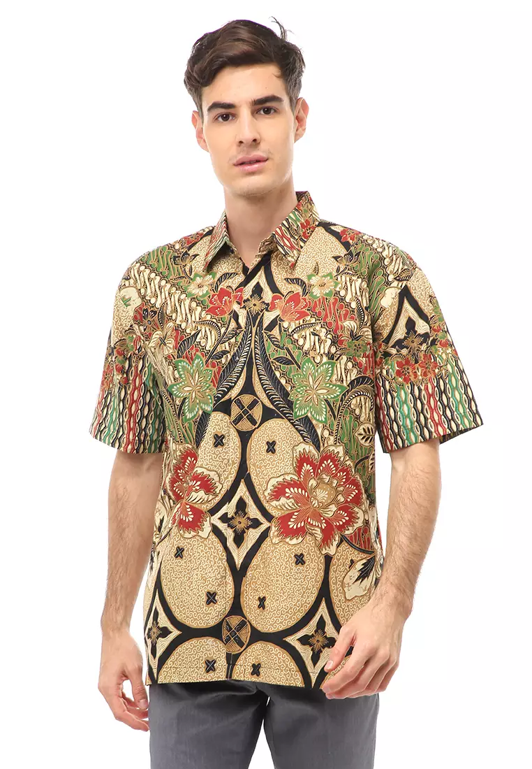 Jual Hamlin Kendrick Atasan Formal Kemeja Batik Pria Prakha Short ...