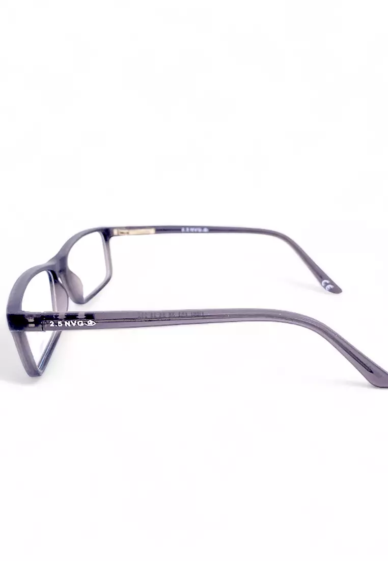 Buy 2.5 NVG OPH Men's Rectangle Frame Grey Plastic Optical Frame with ...