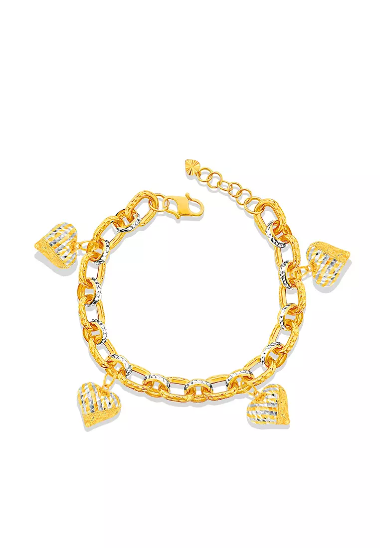Buy MJ Jewellery 375/9K Gold Bracelet with Love T129 Online | ZALORA ...