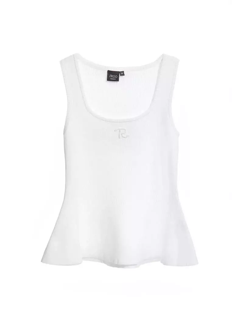Buy iROO Basic Peplum Knit Tank Top 2026 Online | ZALORA Philippines