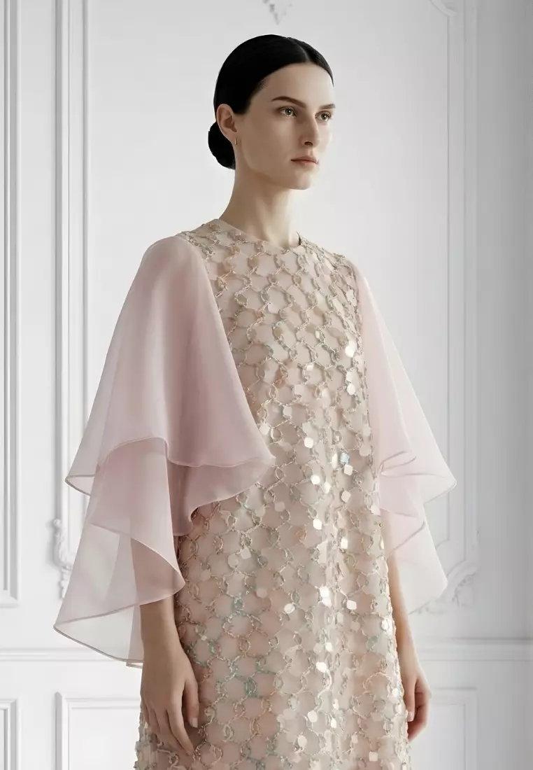 Buy Demure & Co Ethereal Embroidered Tulle Kaftan Dress 2026 Online ...