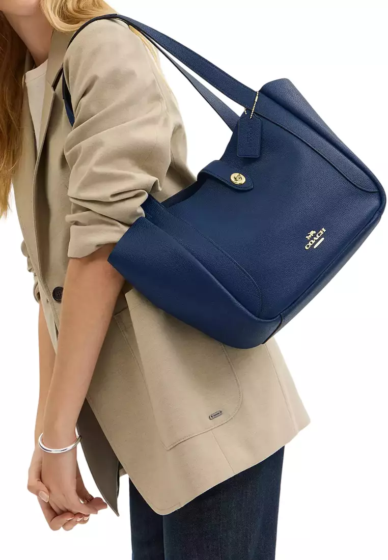 Buy Coach Hadley Turnlock Tote Bag - Deep Blue CAL17 2026 Online | ZALORA