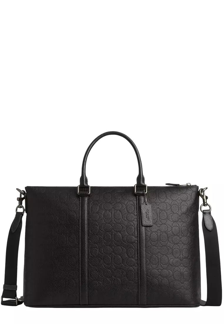Buy COACH Caleb Work Bag In Signature Leather - Black CCF70 2026 Online ...