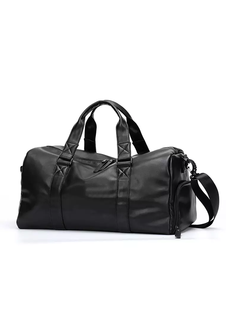 Jual AOKING Leather Travel Duffel Bag With Shoes Compartment Original ...