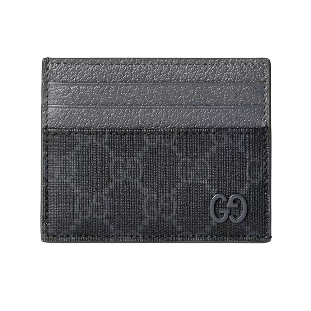 Jual Gucci Gucci GG Detail Hardware Supreme Canvas Card Case Black Grey ...