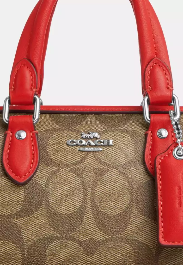 Jual Coach Coach Mini Rowan Crossbody In Signature Canvas Khaki Miami ...