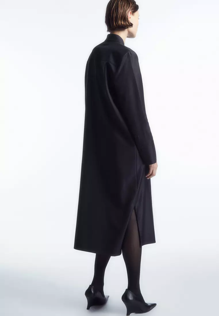 Buy COS Deconstructed Wool Midi Shirt Dress 2025 Online | ZALORA ...