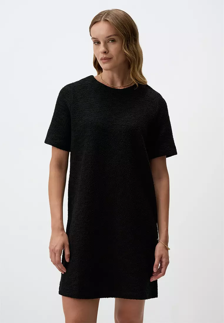 Buy Jimmy Key Jimmy Key Black Round Neck Short Sleeve Mini Dress 2025 ...