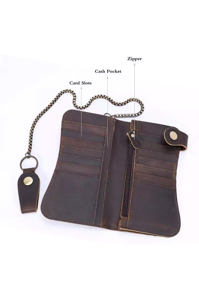 Buy Lara Men's Long Wallet Driver's License Clip Men's Wallet Genuine ...