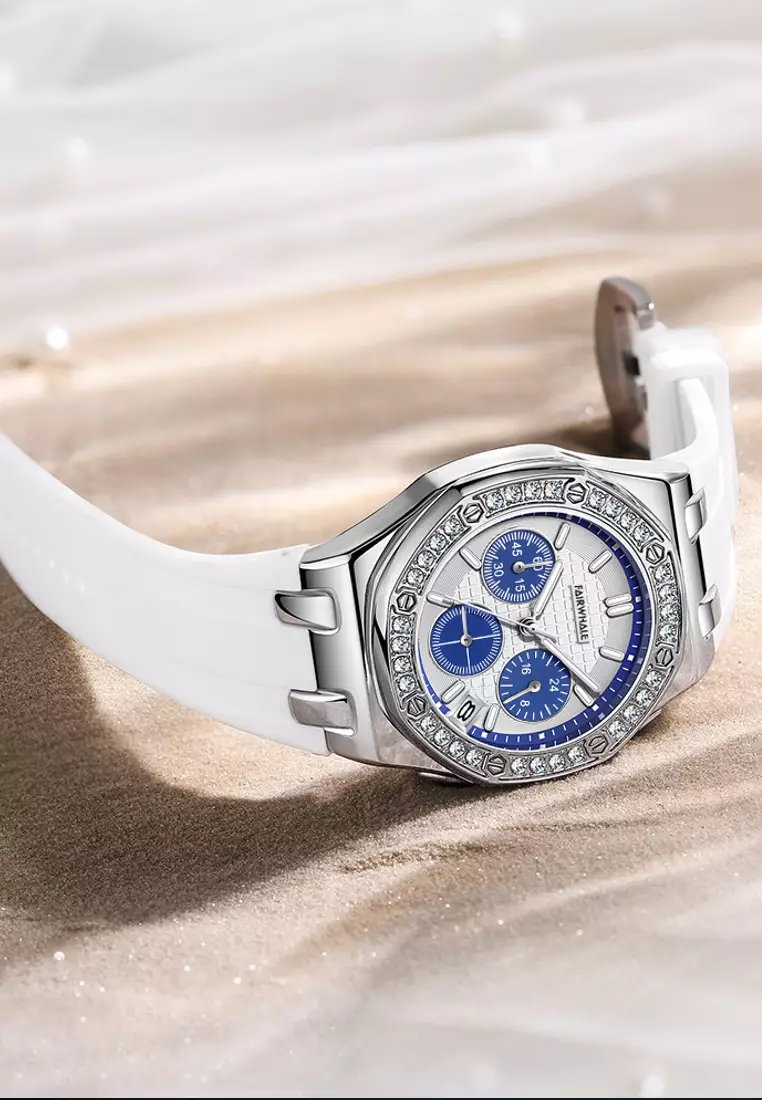 Mark Fairwhale Ladies Stainless Steel Quartz Watch, 35mm, Paved with ...