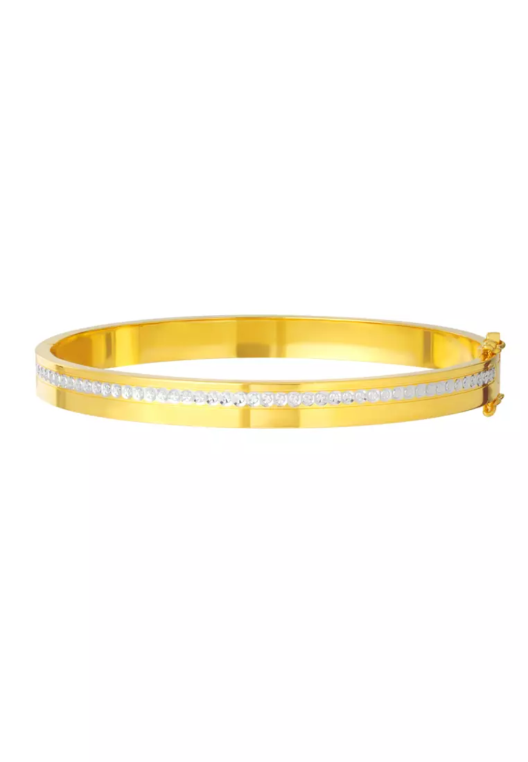 Buy TOMEI TOMEI Dual-Tone Bangle, Yellow Gold 916 Online | ZALORA Malaysia