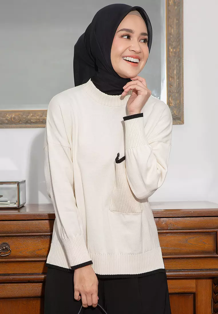 Jual Lozy Hijab Ruby Knitwear Broken White Original 2024 | ZALORA Indonesia