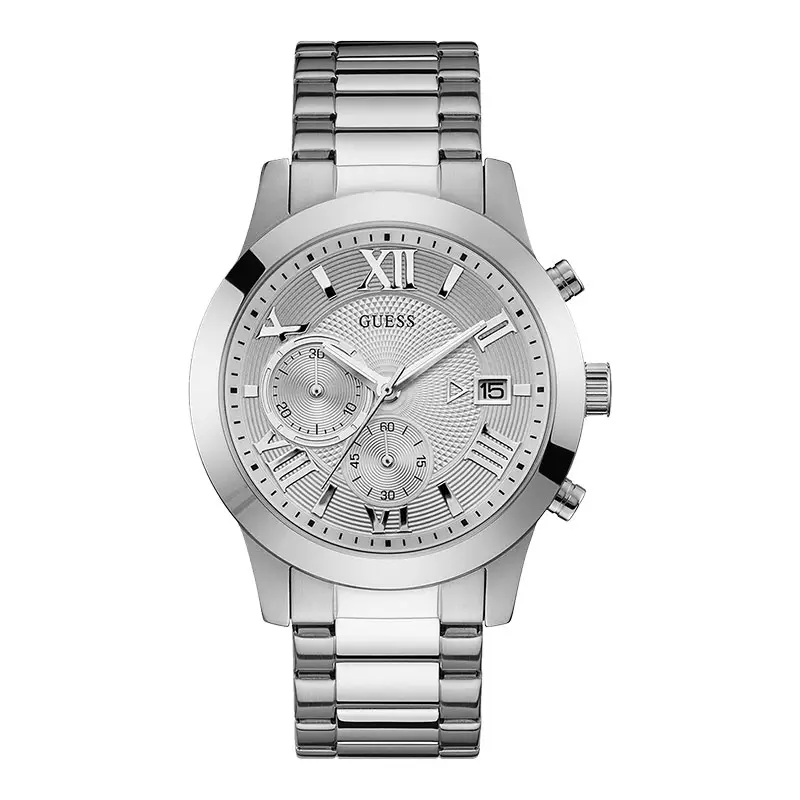 Jual GUESS Jam Tangan Pria Guess Atlas W0668G7 Chronograph Silver Dial ...