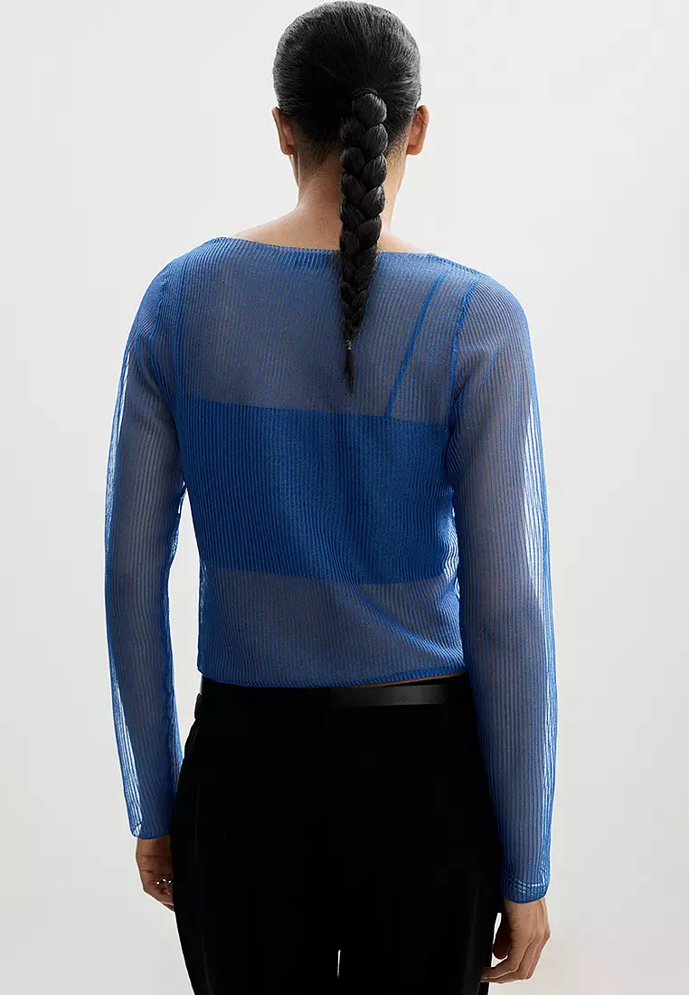 Jual Mango Semi-Transparent Sweater Combined Top Original 2025 | ZALORA ...