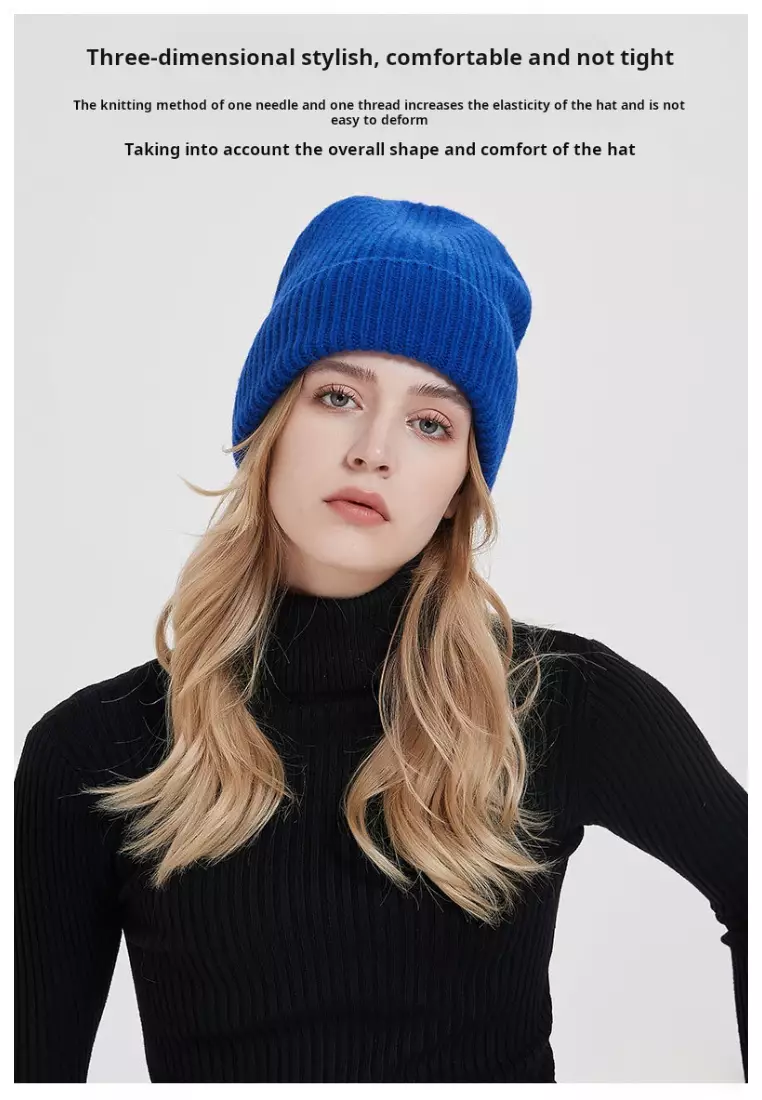 SOEOES Large Head Circumference Pure Wool Knitted Hat 2025 | Buy SOEOES ...