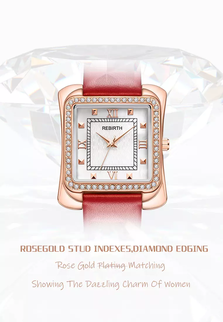 Jual Rebirth Watch jam tangan wanita Tali kulit Mode bisnis Square jam ...
