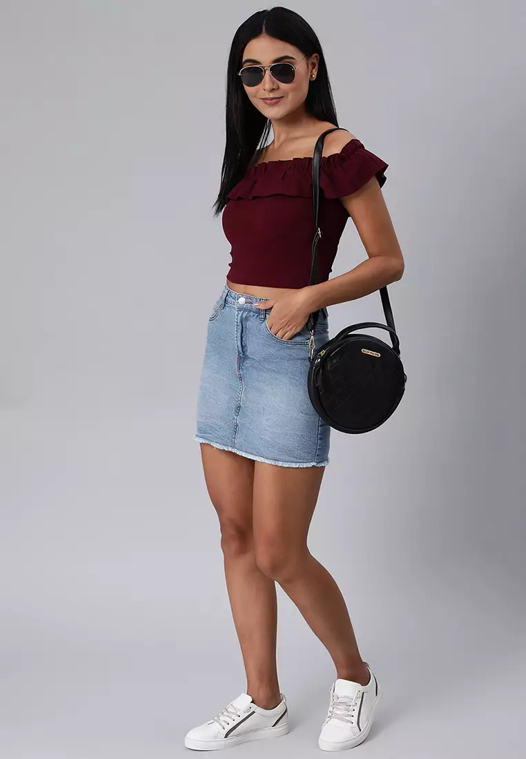 Jual London Rag Rok Mini Denim Biru Muda Hem Mentah Original 2024 ...