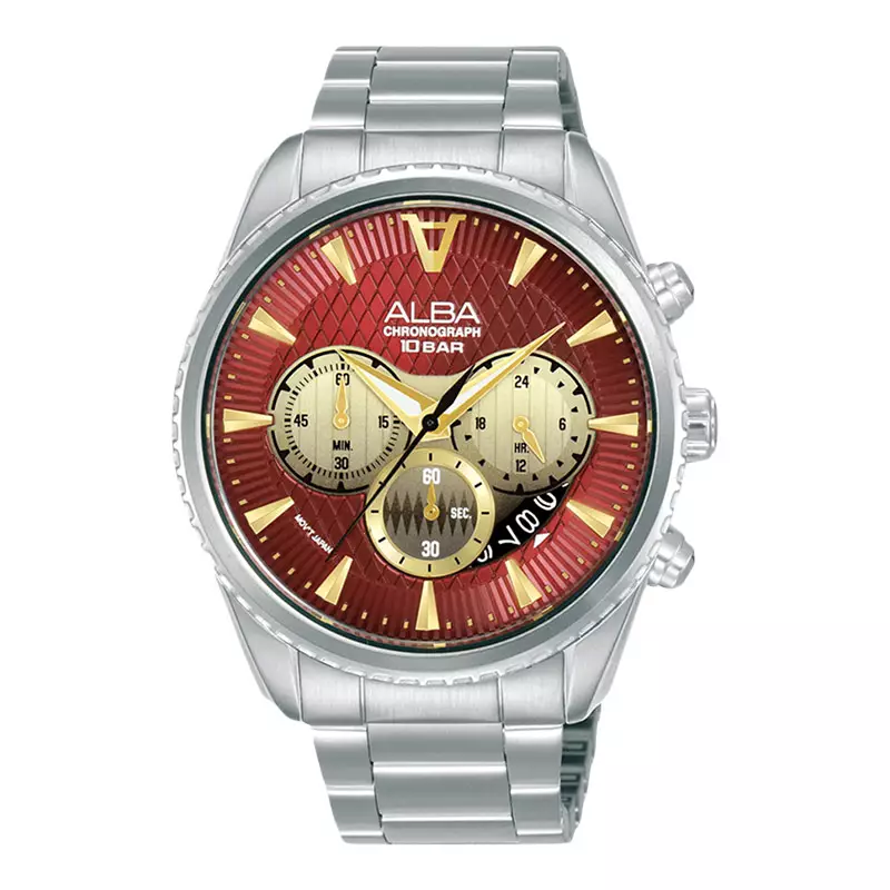 Jual Alba Jam Tangan Pria Alba Signa AT3J11X1 Chronograph Men Maroon ...