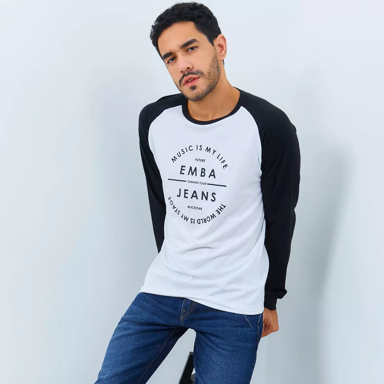 Jual Emba Jeans EMBA JEANS - Kaos Raglan Lengan Panjang Regular Fit ...