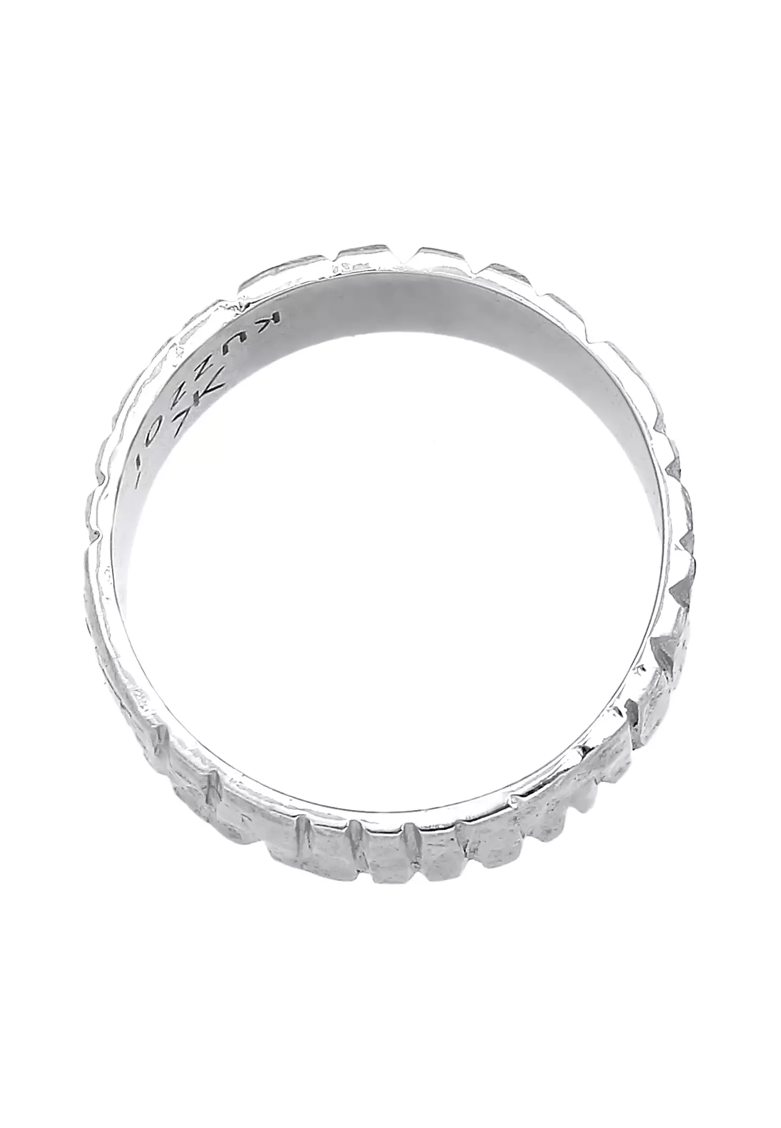 Buy Kuzzoi Men's Silver Stone Texture Band Ring 2026 Online | ZALORA