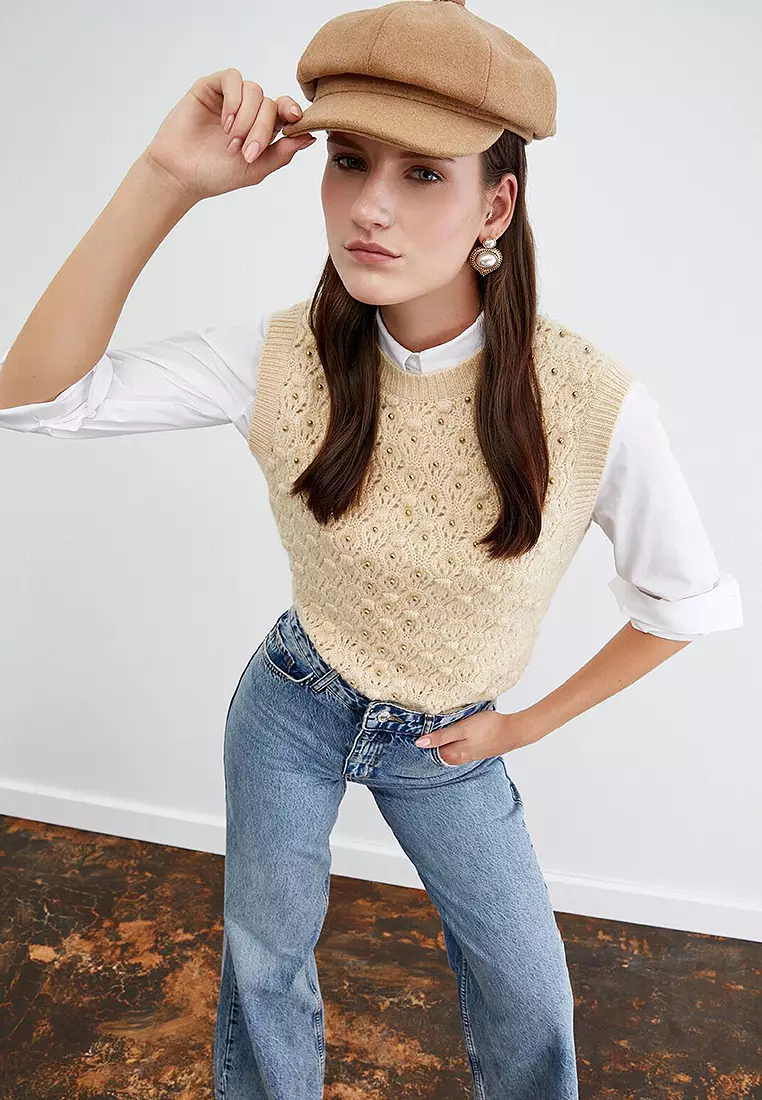 Buy KOTON Beaded Knitted Sweater Vest 2026 Online | ZALORA