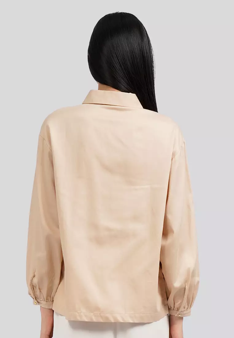 Jual Executive Puff Sleeves Collared Blouse Original 2025 | ZALORA Indonesia