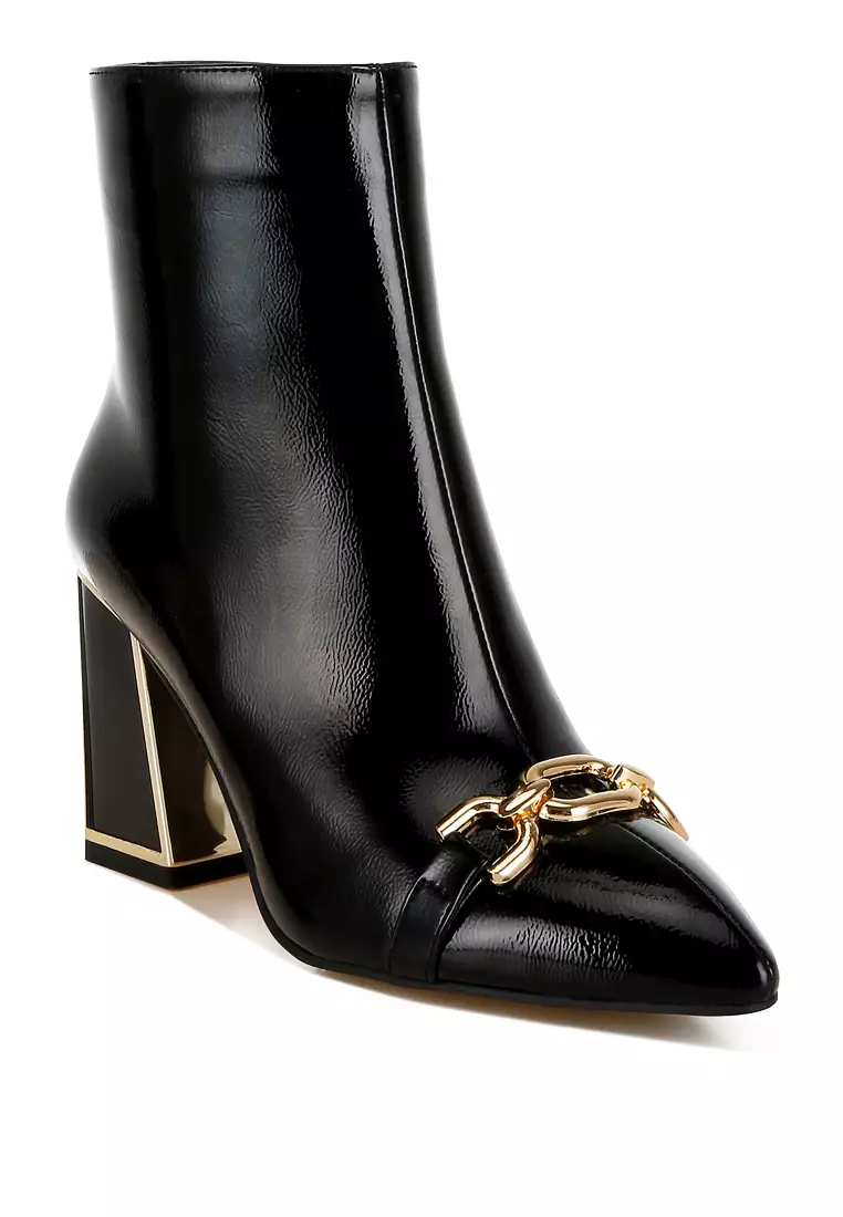 Buy London Rag Metallic Chain Detail Boots in Black 2026 Online | ZALORA