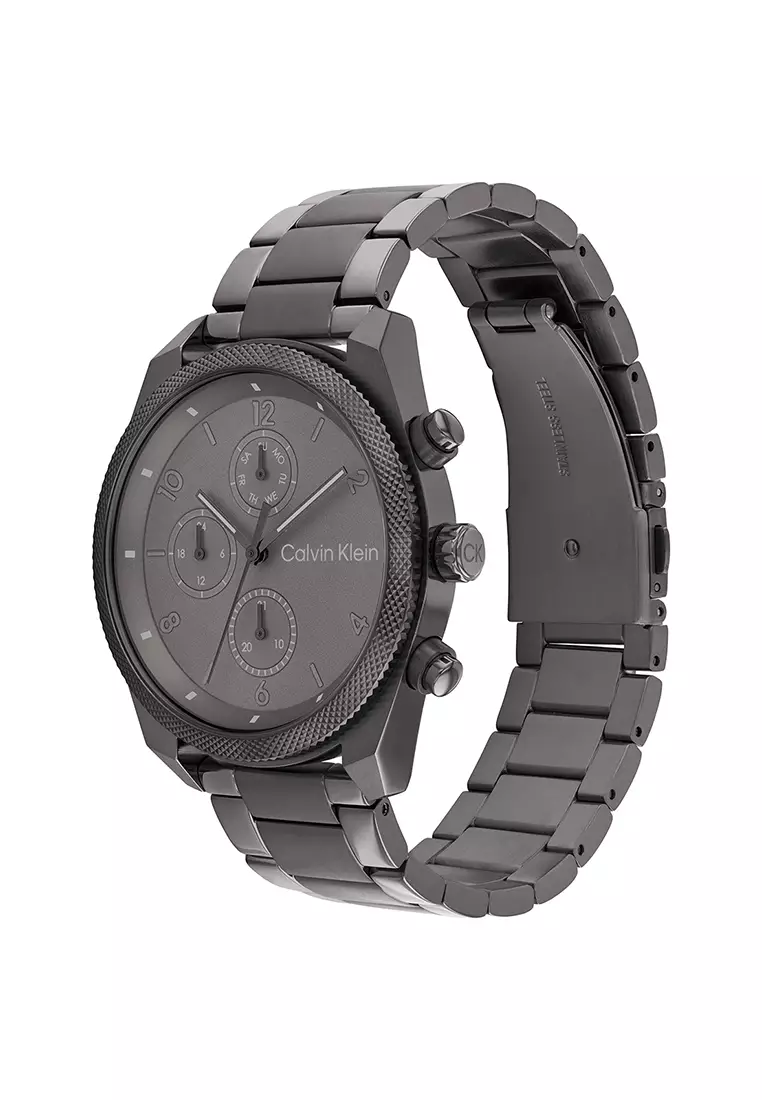 Buy Calvin Klein Watches Men's Ionic Grey Plated Steel Bracelet And ...