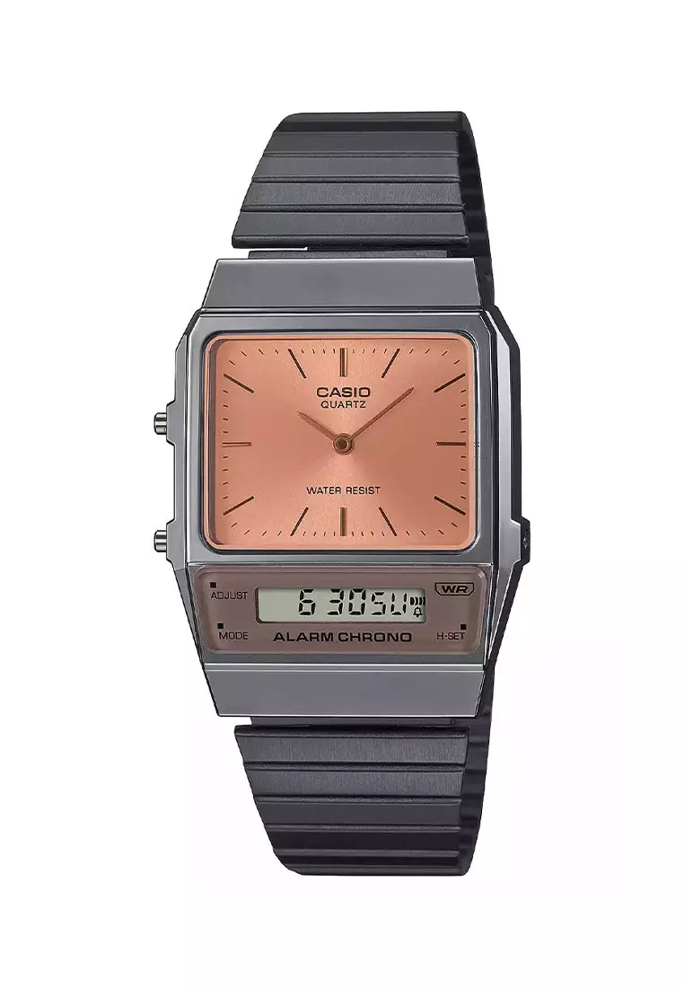 Jual Casio Casio Jam Tangan - Black Orange - Stainless Steel - AQ ...