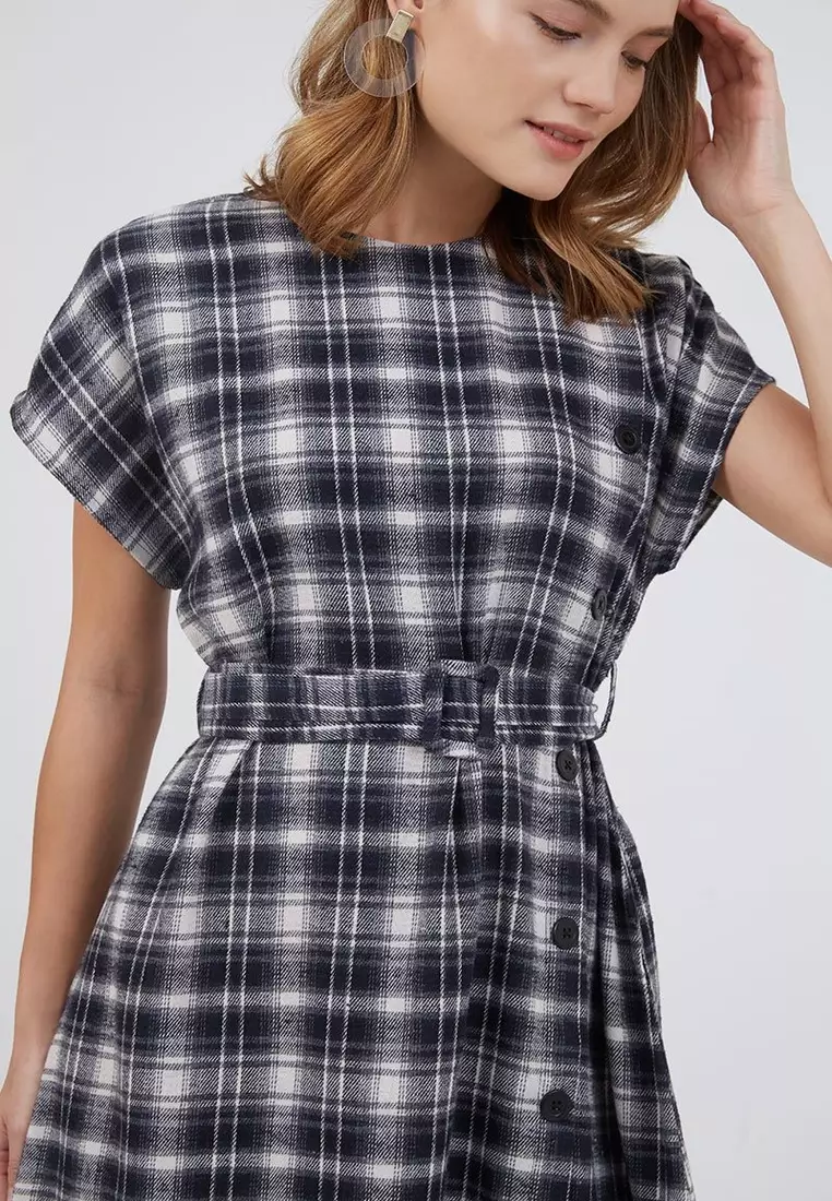 Jual Berrybenka Label Gaia Assymetric Plaid Dress Multi Color Original ...